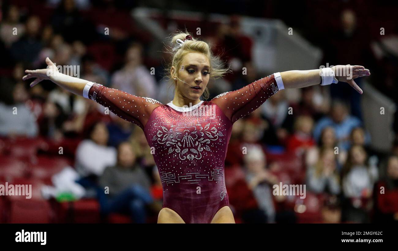 Alabama's Emily Gaskins competes during an NCAA Women's gymnastics meet ...