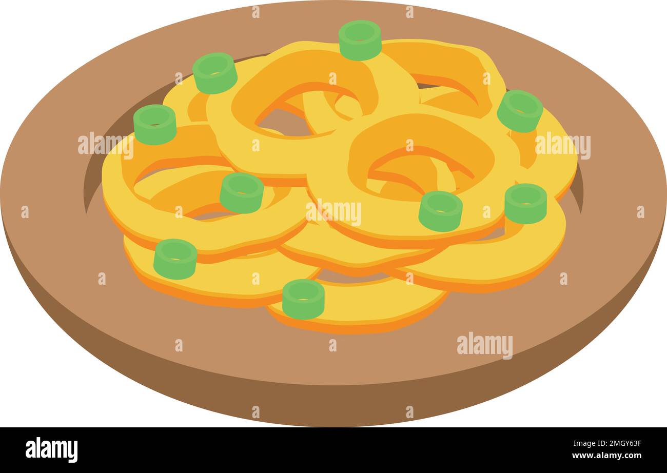 Tempura pasta icon isometric vector. Fried shrimp. Food meat Stock ...