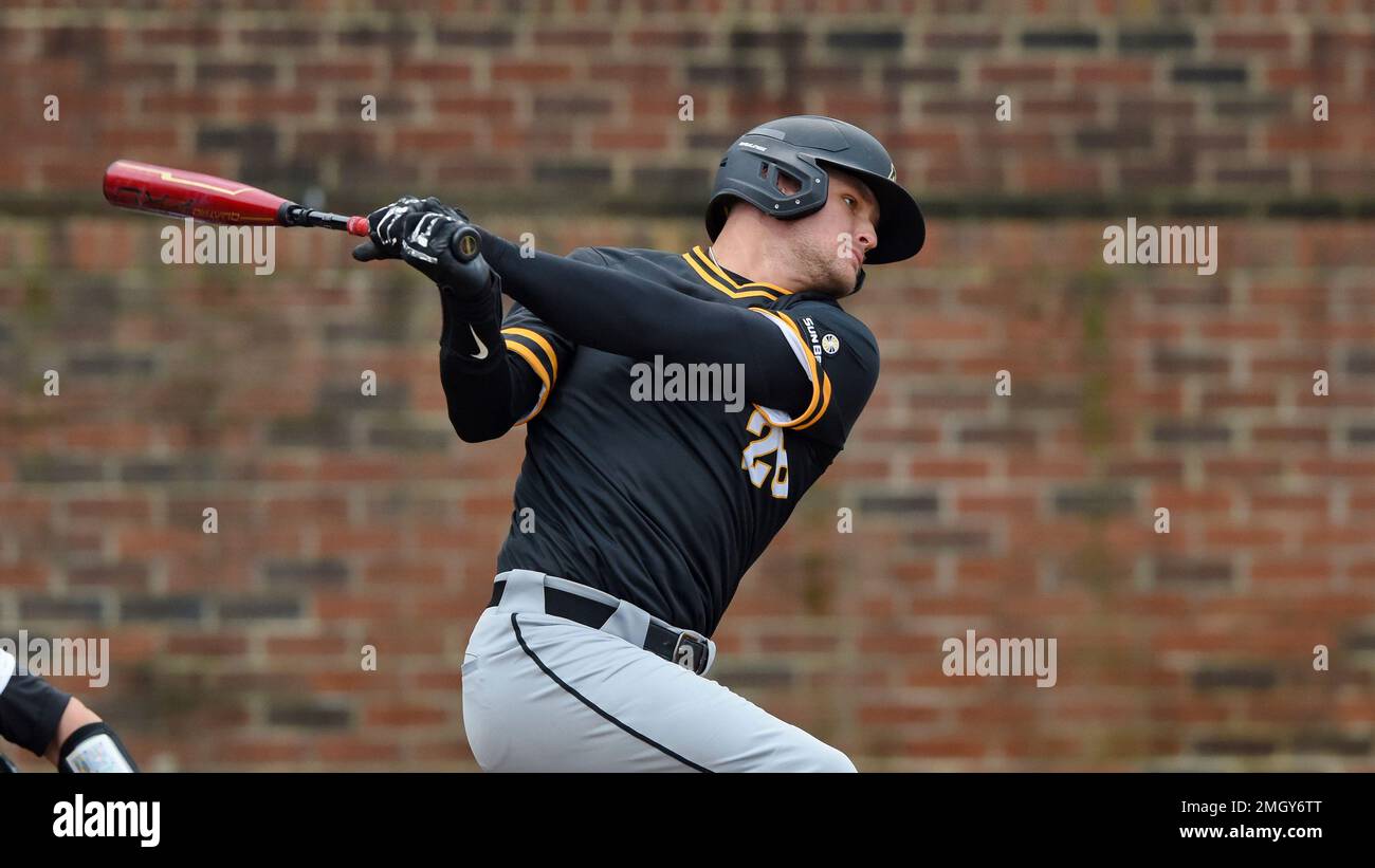 Appalachian State's Robbie Young gets a hit at bat during an NCAA ...