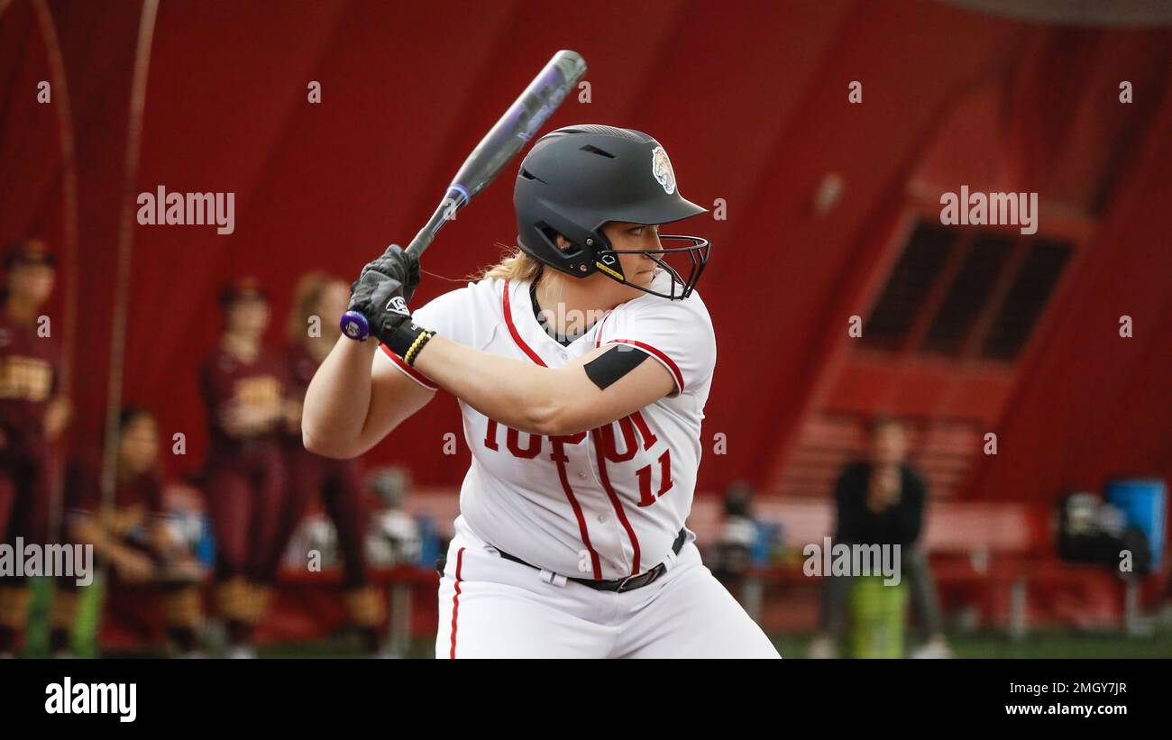 IUPUI's Delaney Thompson bats against Loyola during an NCAA softball ...