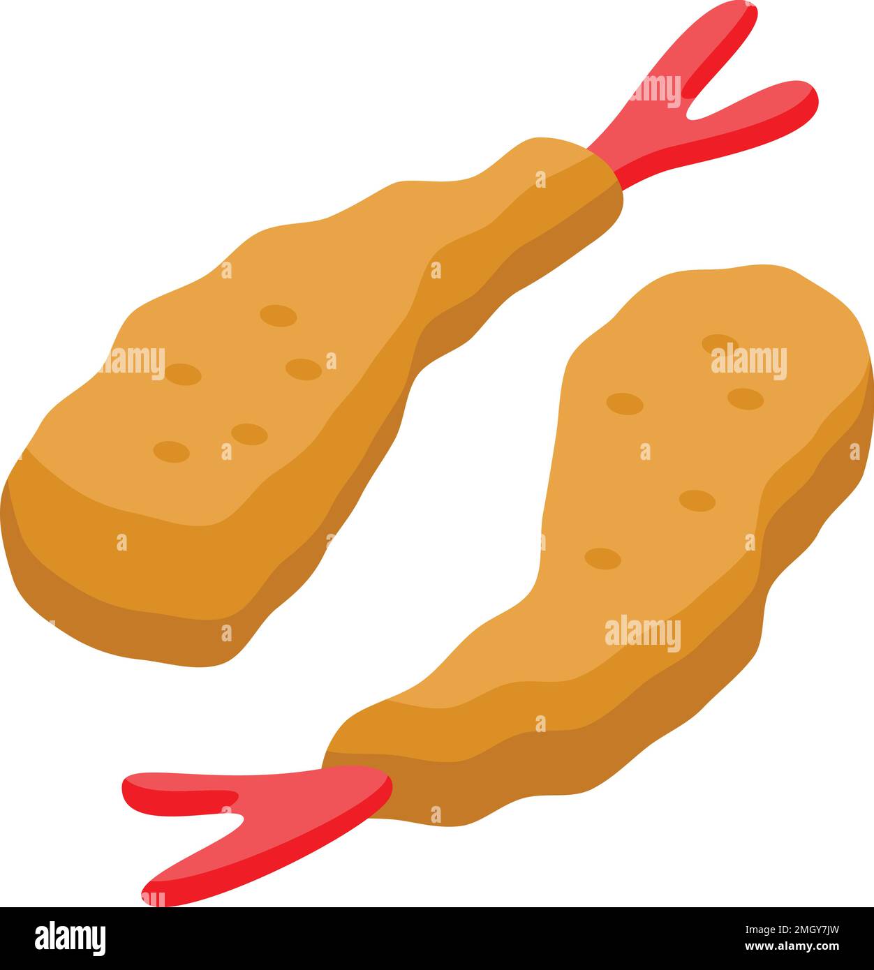 Shrimp icon isometric vector. Fried tempura. Seafood dish Stock Vector ...