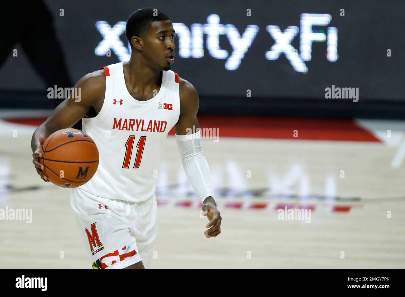 Maryland guard Darryl Morsell works the floor against Northwestern ...