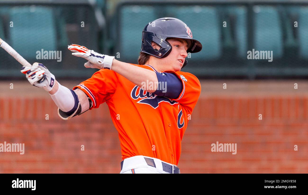 Auburn infielder Tyler Miller (10) during an NCAA college baseball game ...