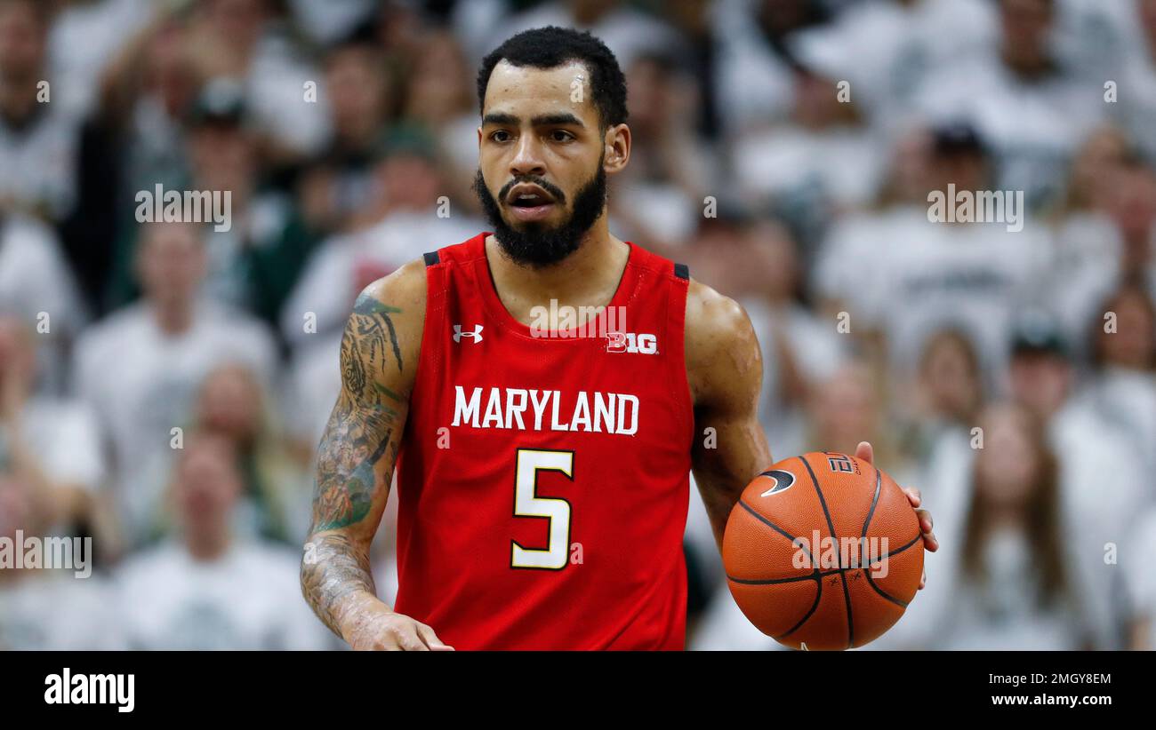 Maryland guard Eric Ayala plays in the first half of an NCAA college ...