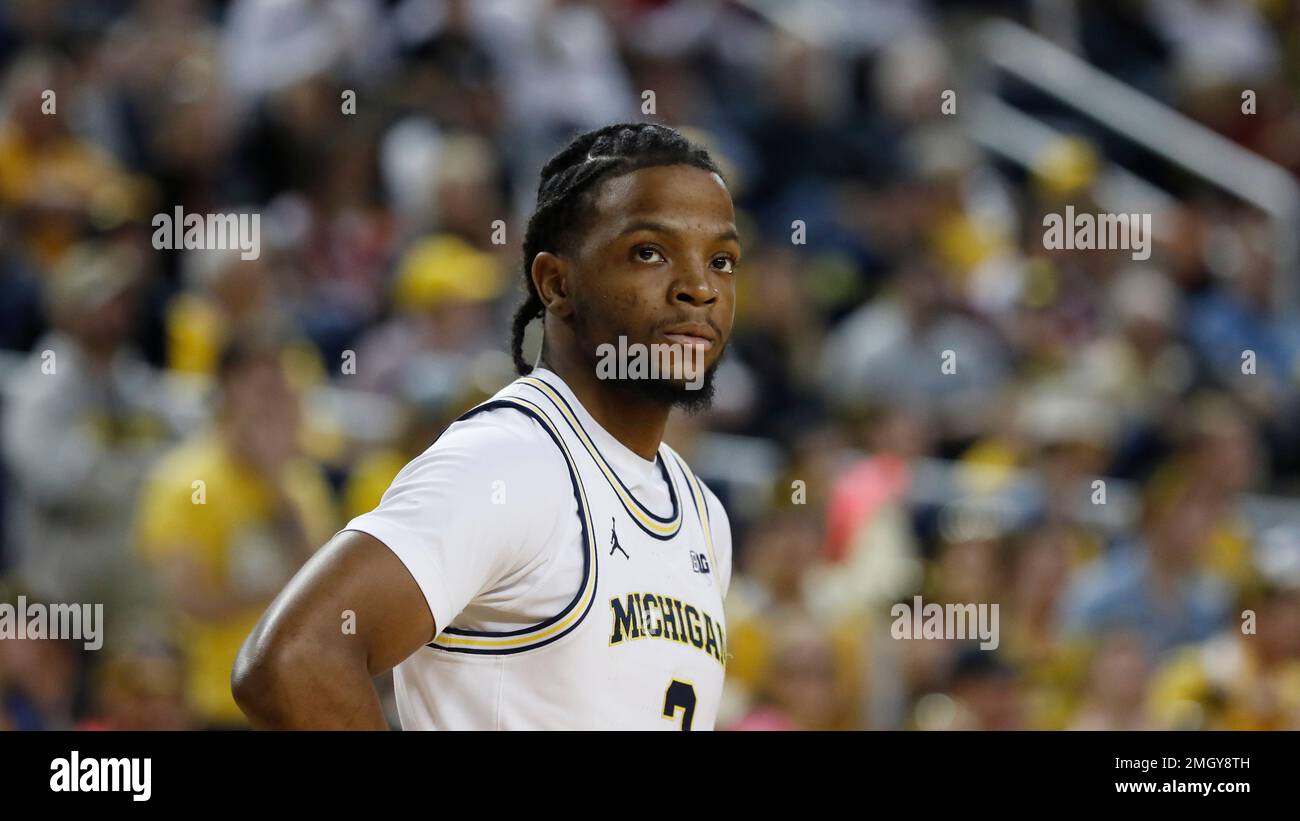 Michigan guard Zavier Simpson is seen during the first half of an NCAA ...