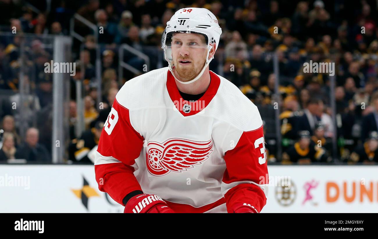 Detroit Red Wings' Anthony Mantha plays against the Boston Bruins ...