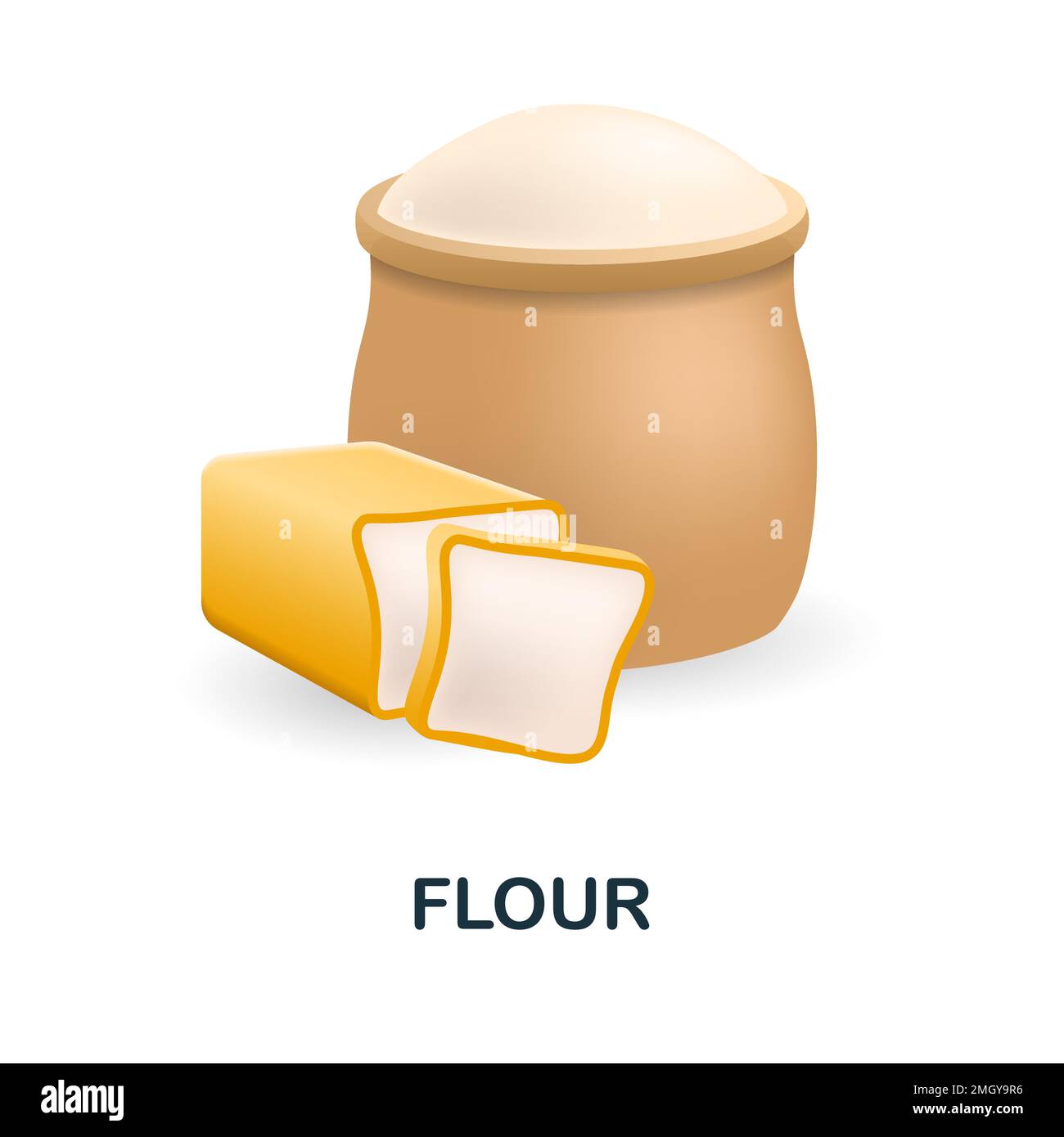 Flour icon. 3d illustration from food market collection. Creative Flour ...