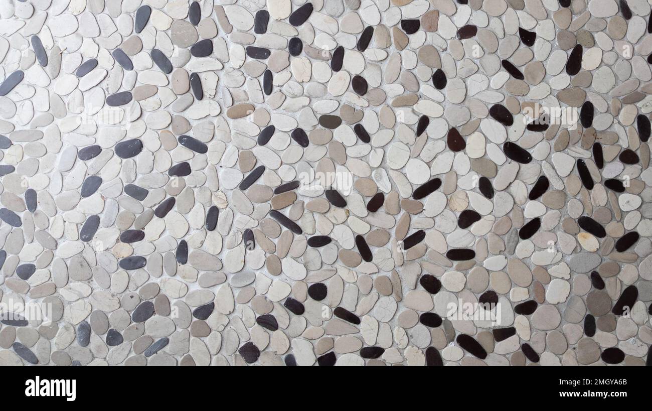 round pebbles tiling small mosaic pebbles texture tile background Stock ...