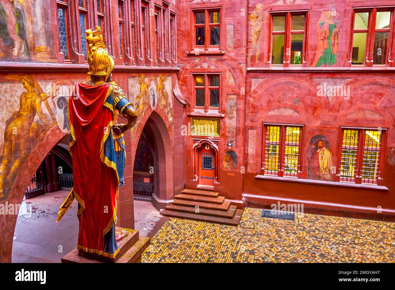 The sculpture to Roman consul Lucius Munatius Plancus in courtyard of ...