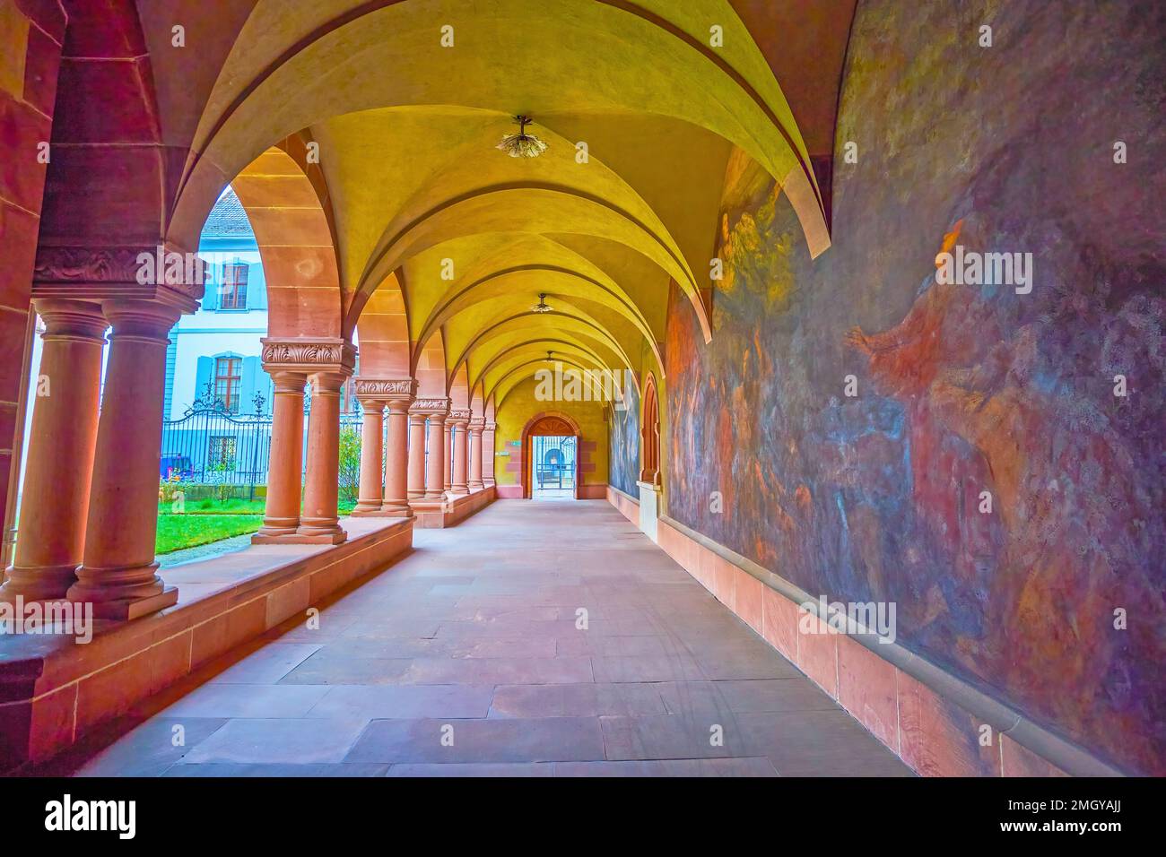 Explore old murals in the cloister of State Archives Basel-stadt, Basel ...