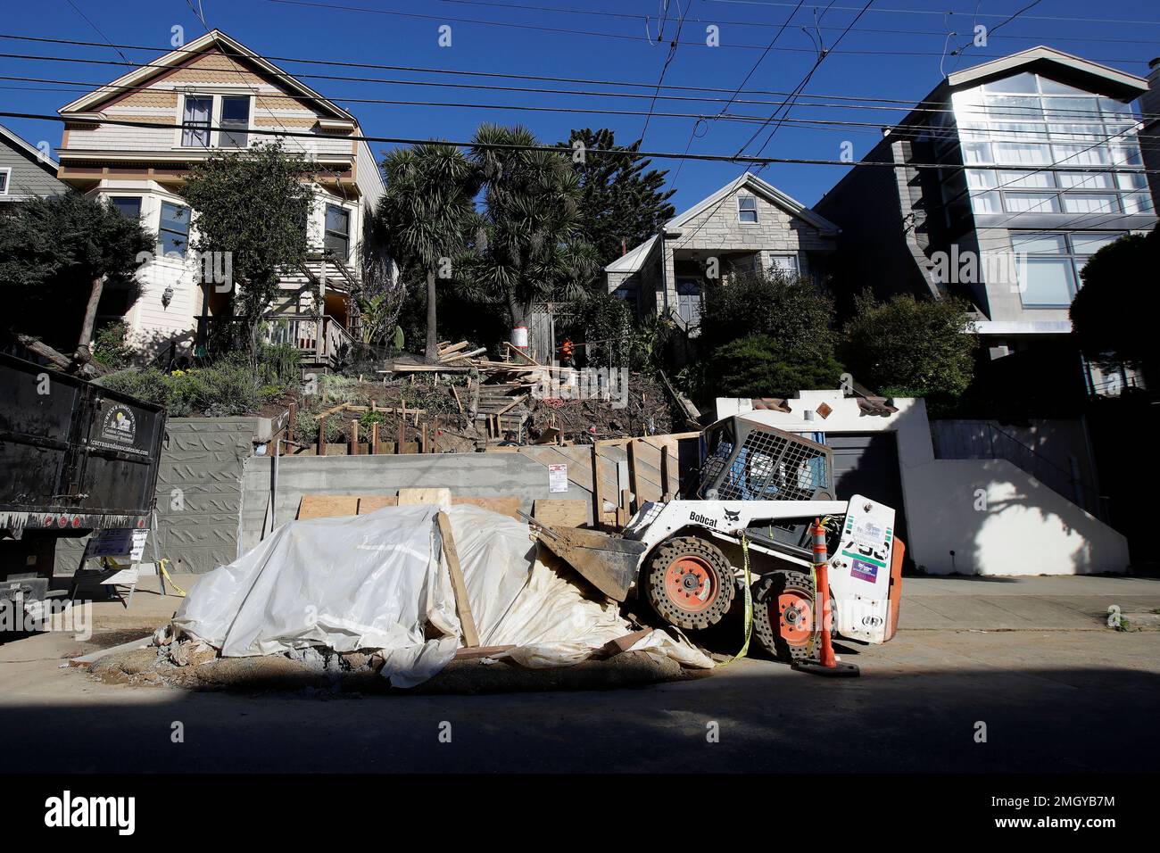 A construction crew works on a lot in San Francisco, Tuesday, Feb. 18 ...