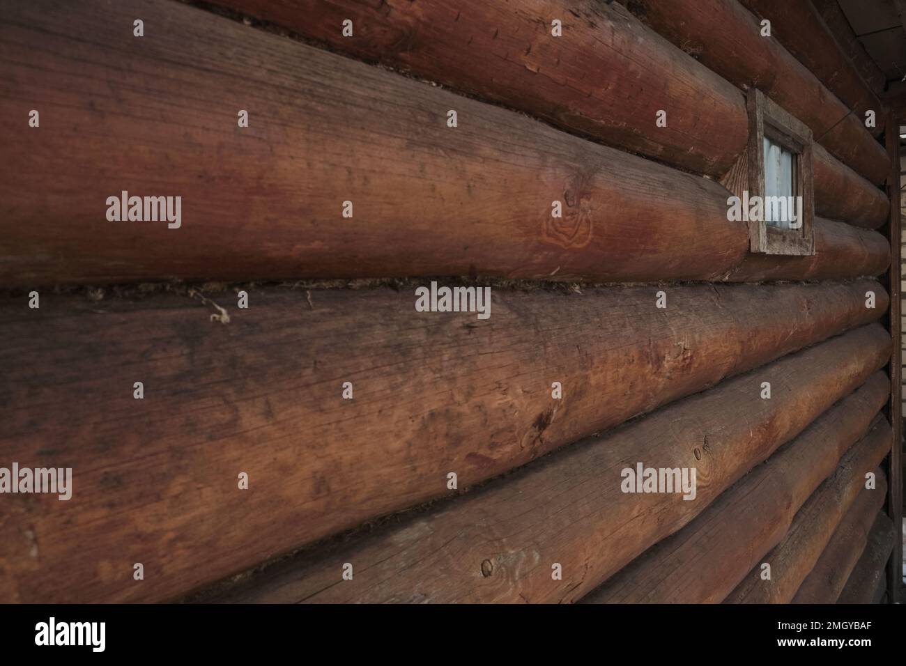 Brown wood log wall surface background image Stock Photo - Alamy