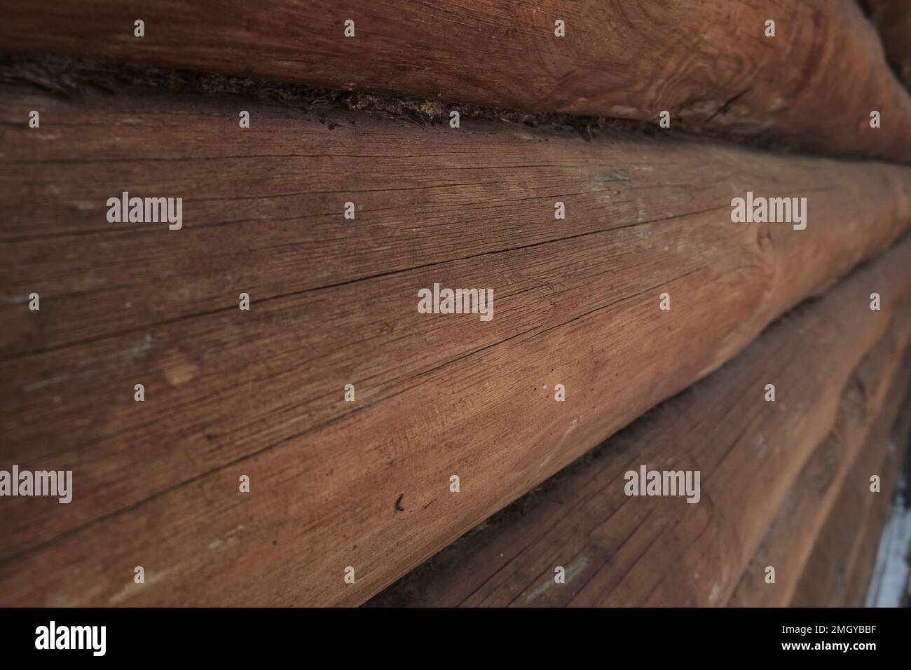 Brown wood log wall surface background image Stock Photo - Alamy