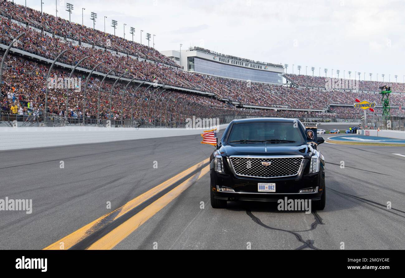 President Donald Trump and first lady Melania Trump ride in the ...