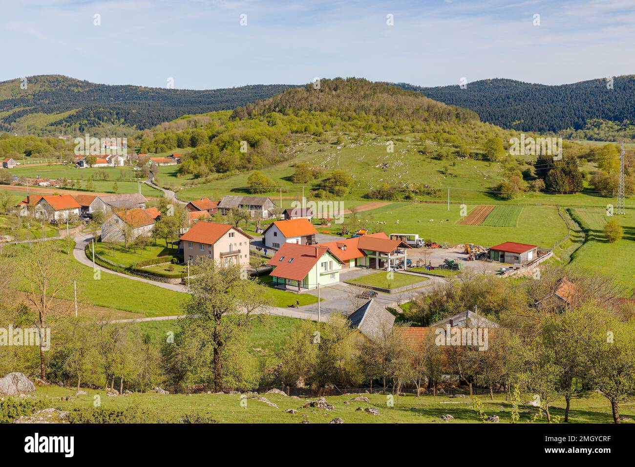 Panoramic view of the village Brinje in Croatia Stock Photo - Alamy