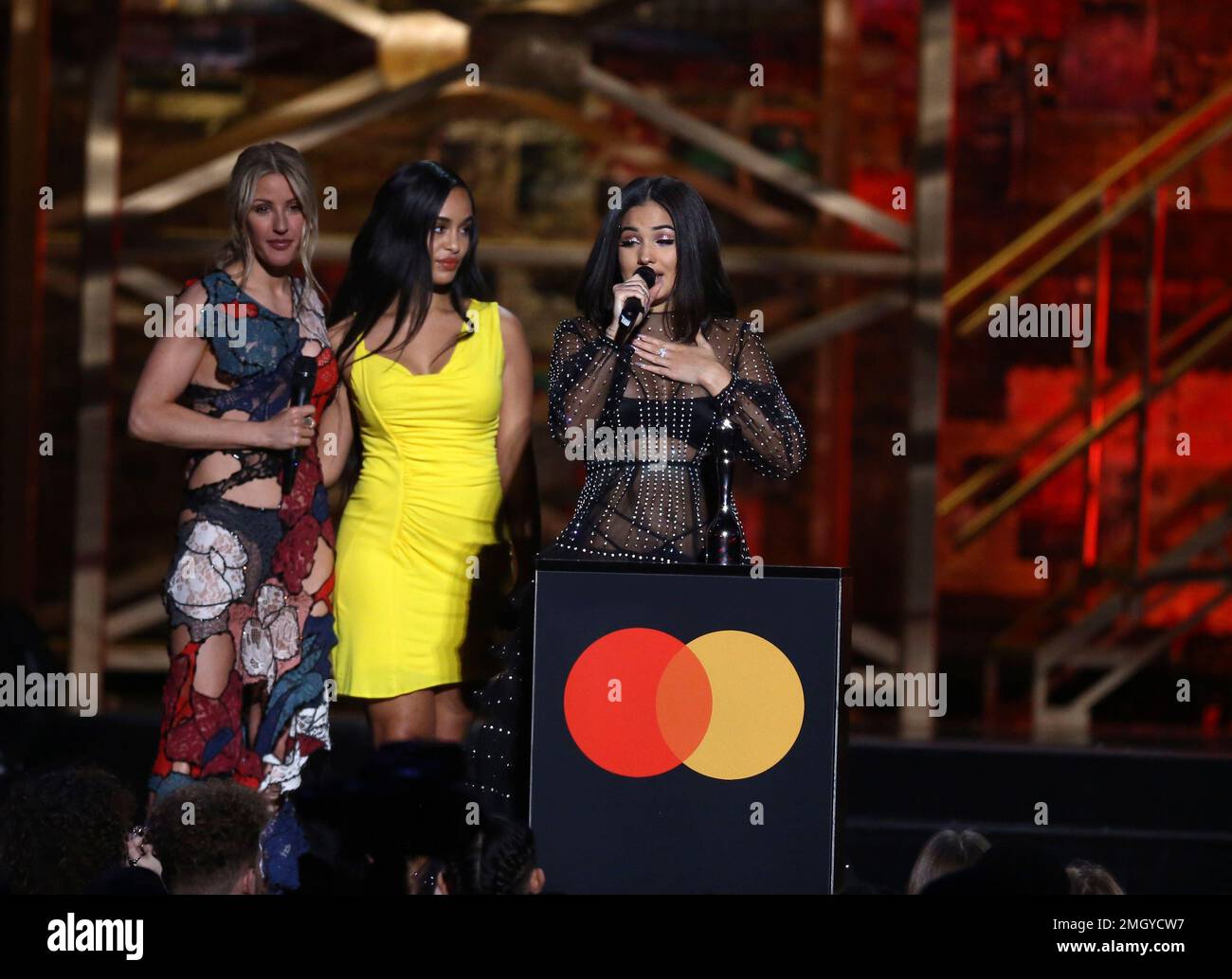 Mabel accepts the award for British Female Solo Artist on stage at the ...