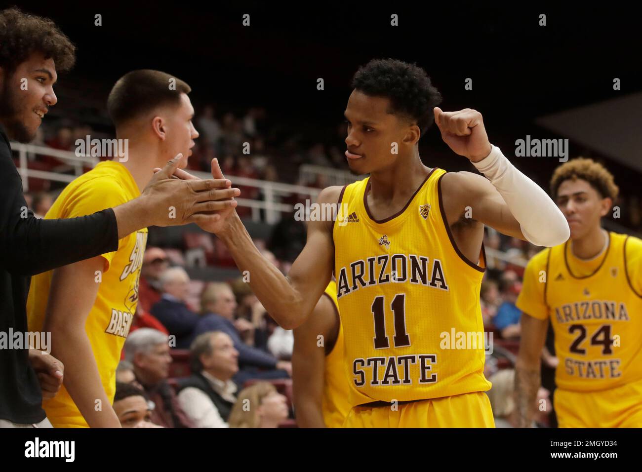 Arizona State guard Alonzo Verge Jr. (11) celebrates against Stanford ...