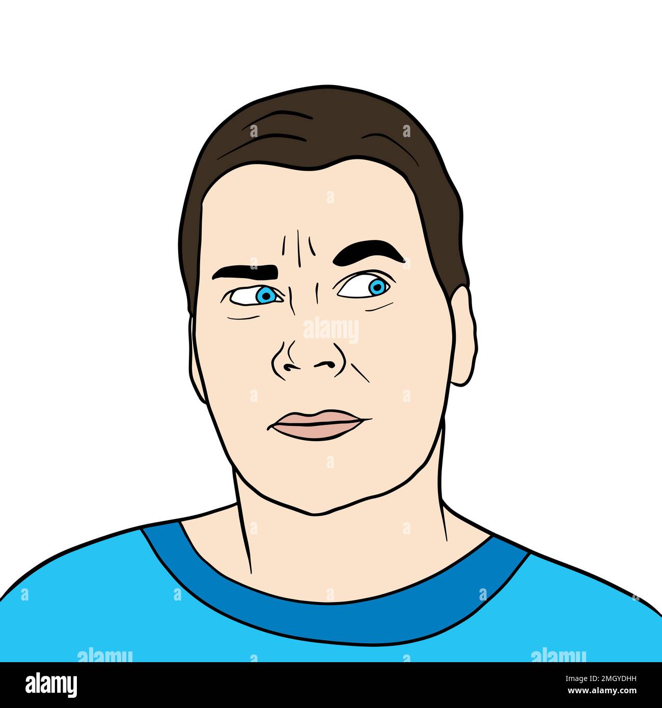 Mans Face With Emotion Pop Art Style Illustration Comic Book Imitation Vector Stock Vector