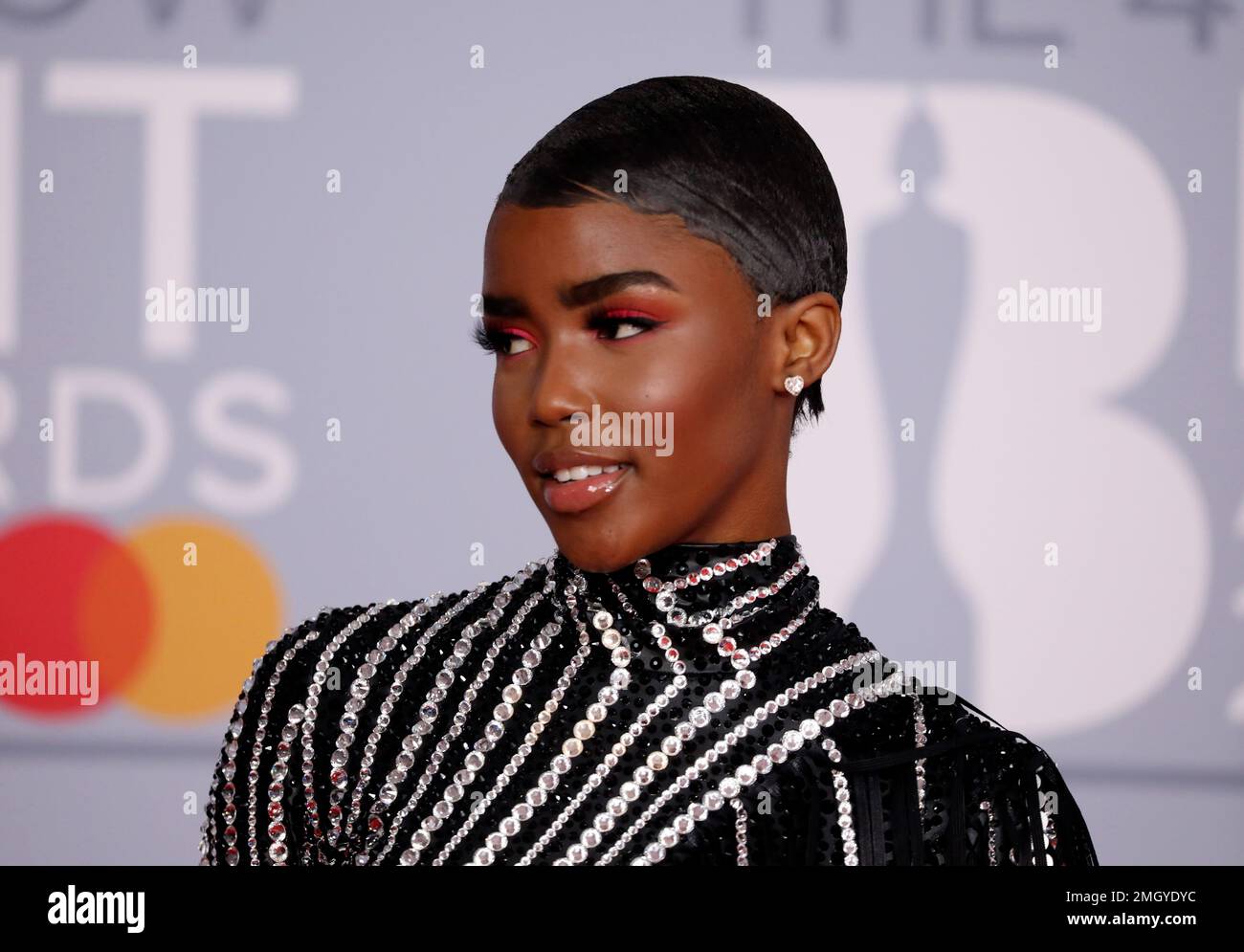 Model Eva Apio poses for photographers upon arrival at Brit Awards 2020 ...