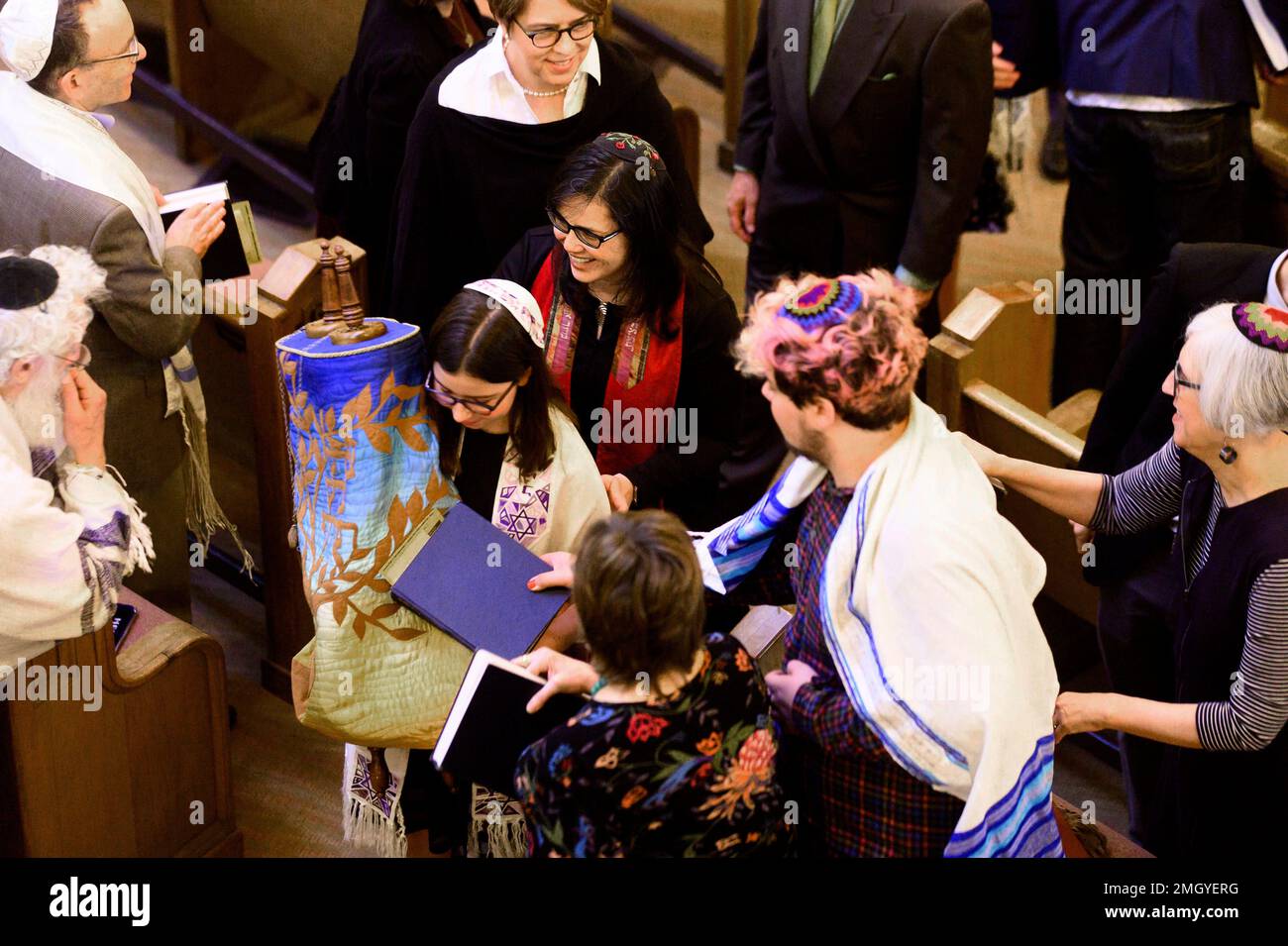 In this Saturday, Feb. 1, 2020, photo, Rabbi Jacqueline Mates-Muchin ...