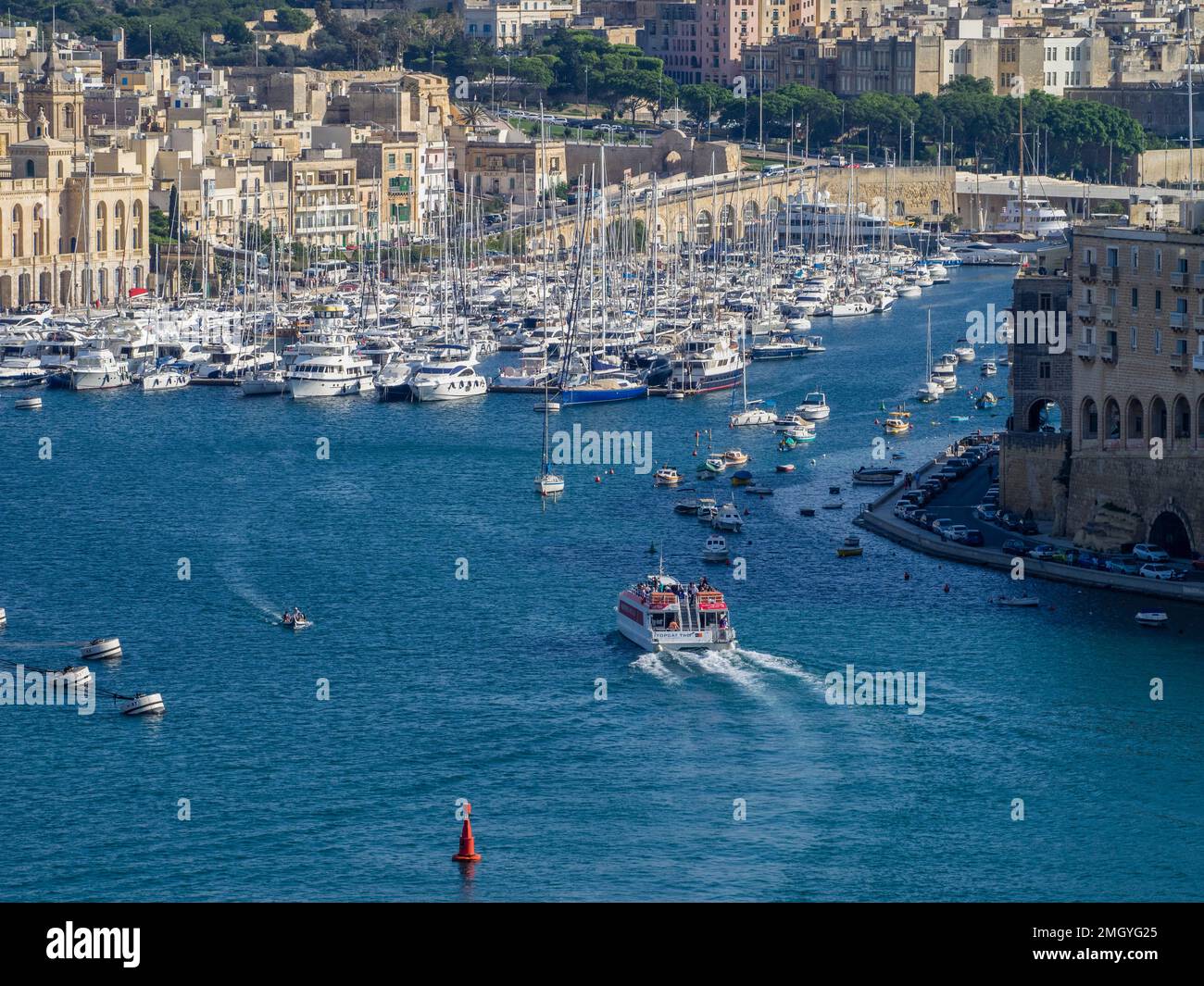 View of The Grand Harbour from Upper Barrakka Gardens, Valletta, Malta ...