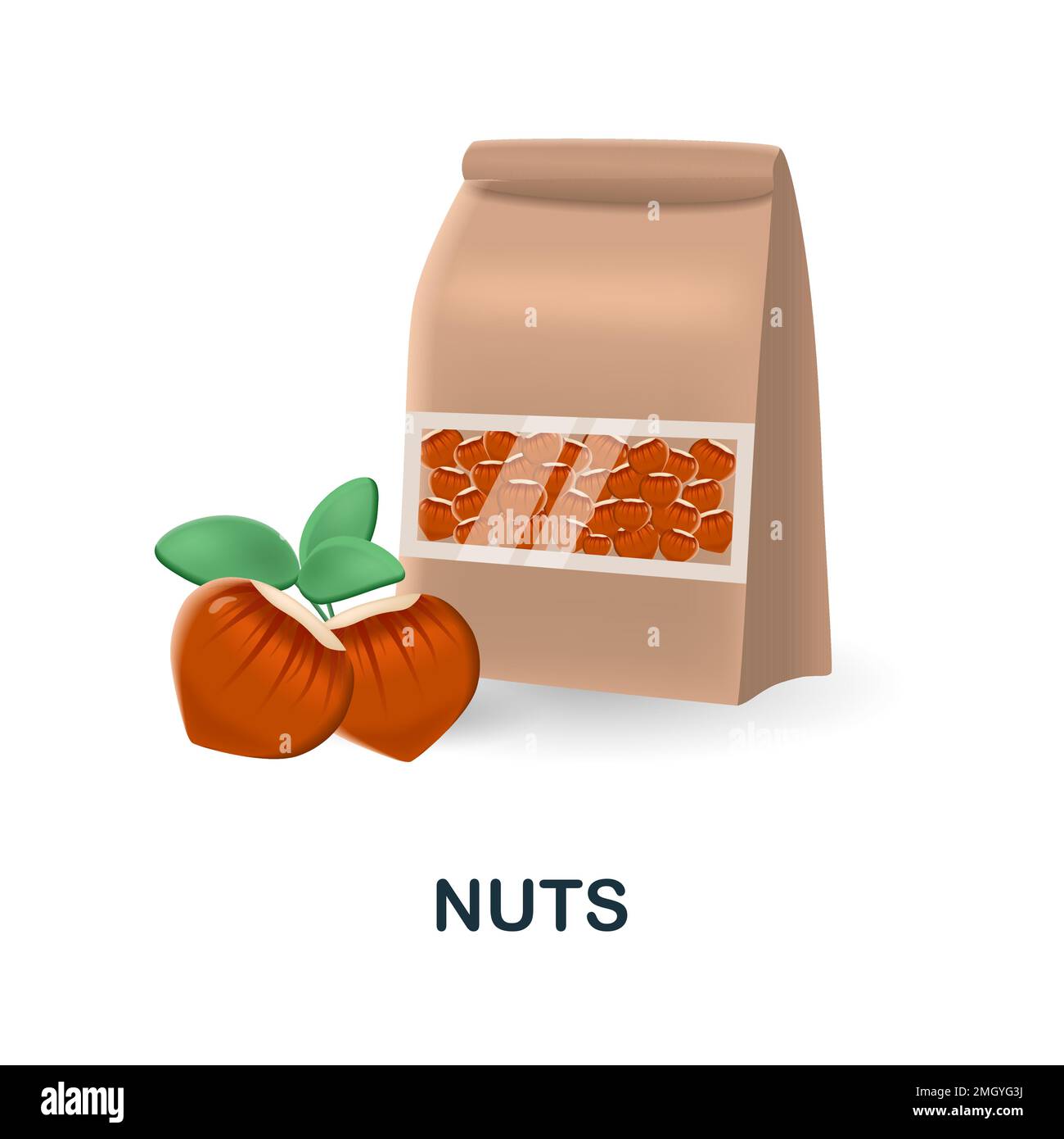 Nuts icon. 3d illustration from food market collection. Creative Nuts ...
