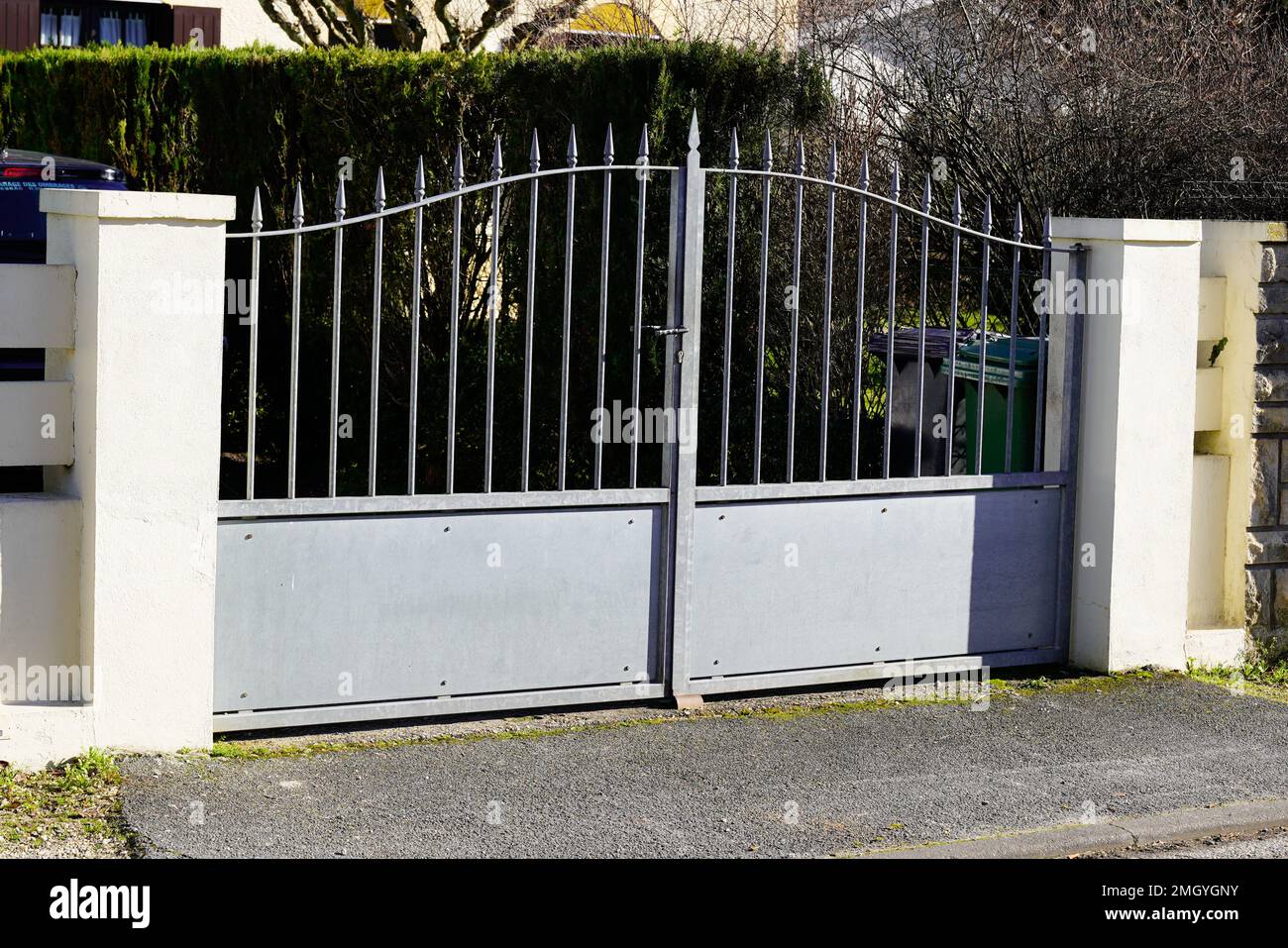 old portal home steel vintage metal retro house classic gate Stock ...