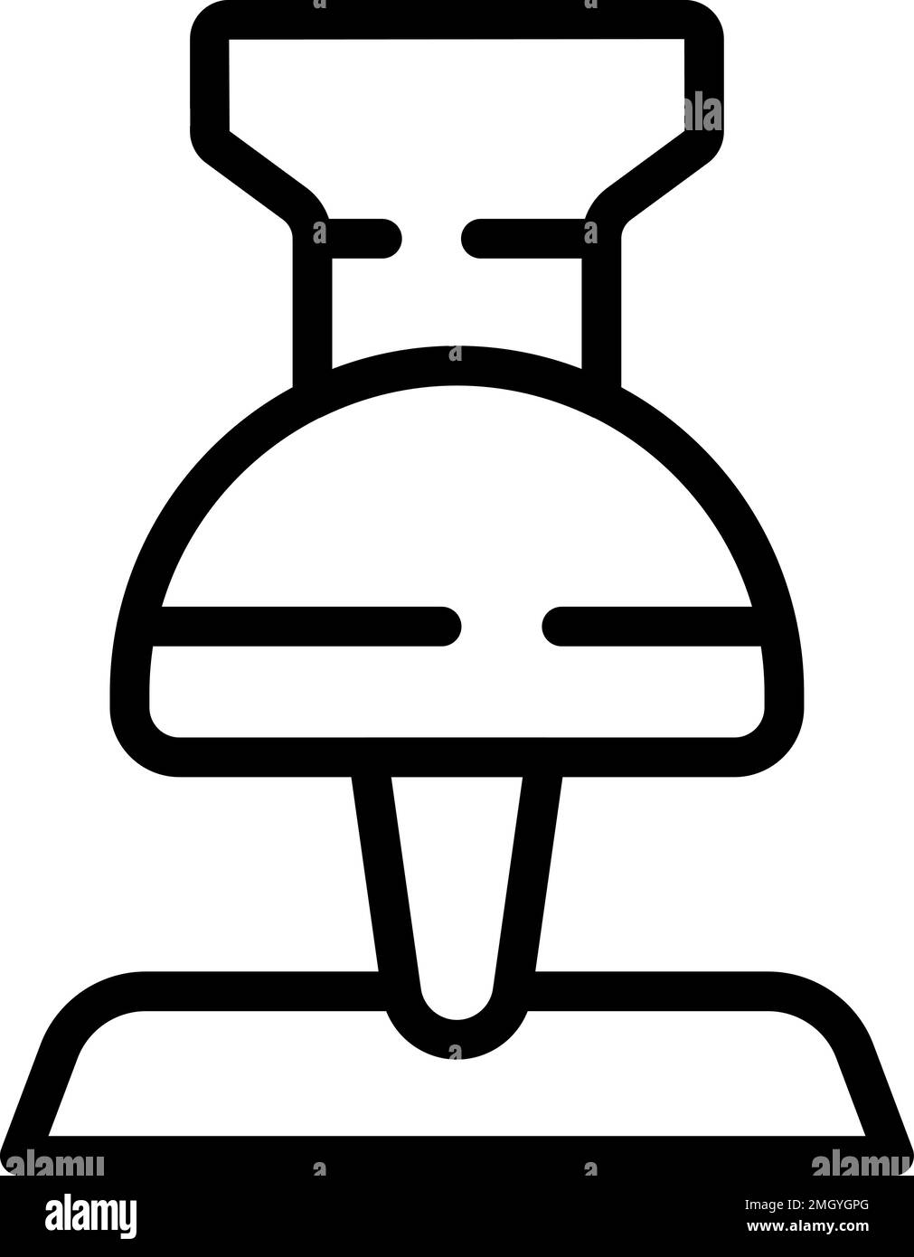 Pin key point icon outline vector. Main list. Business tick Stock ...