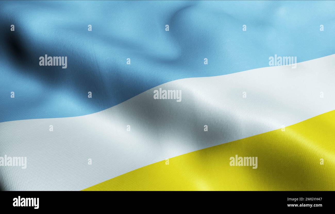 3D Illustration of a waving Ecuador city flag of La Libertad Stock ...