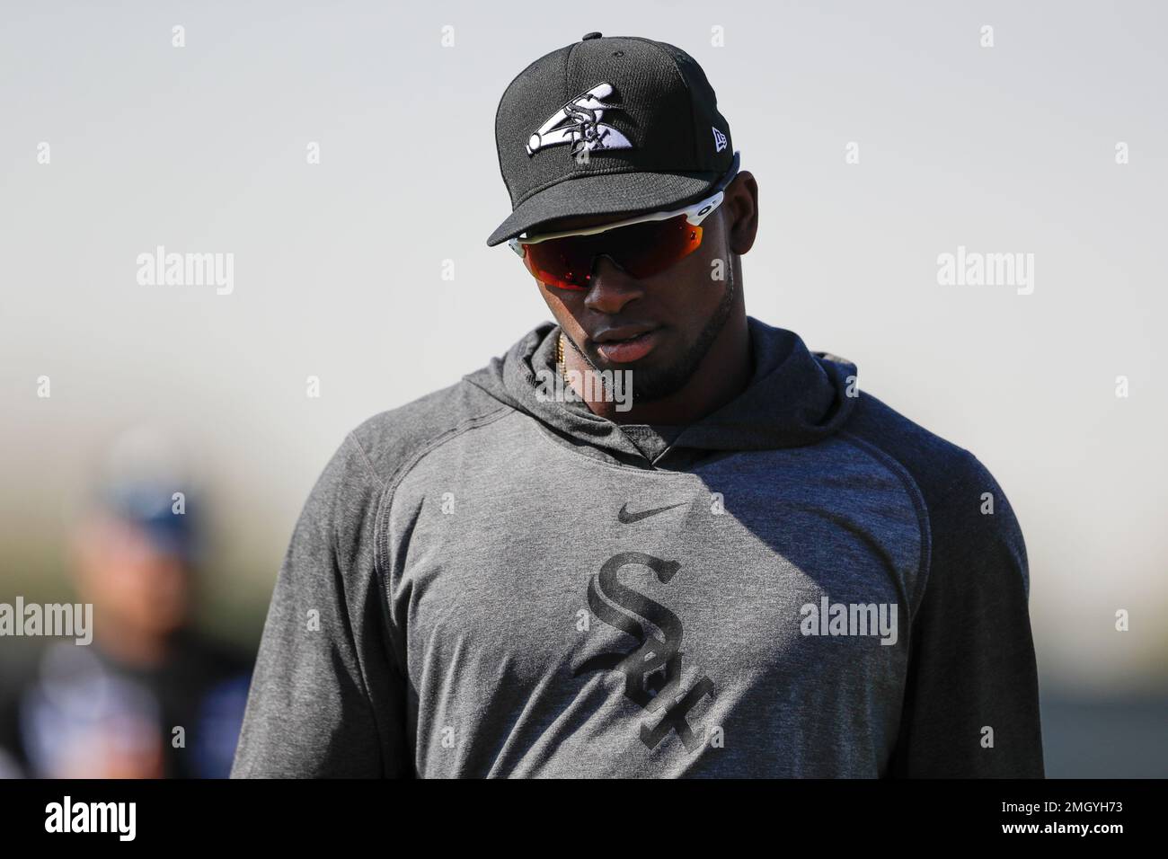 Chicago White Sox center fielder Luis Robert attends spring baseball ...