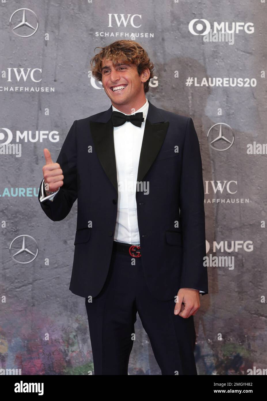 Italian surfer Leonardo Fioravanti arrives for the 2020 Laureus World ...