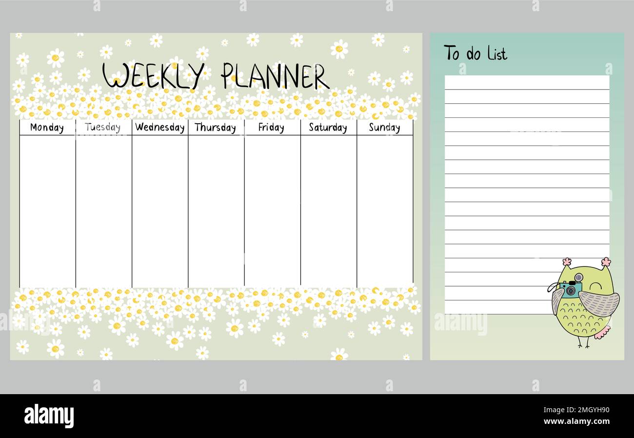 Weekly drawing Stock Vector Images - Alamy