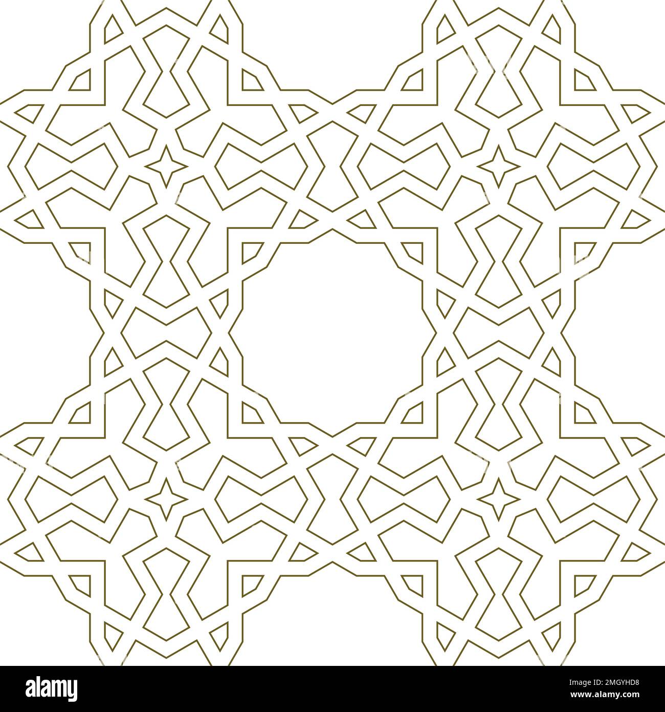 Seamless geometric ornament based on traditional islamic art.Brown ...