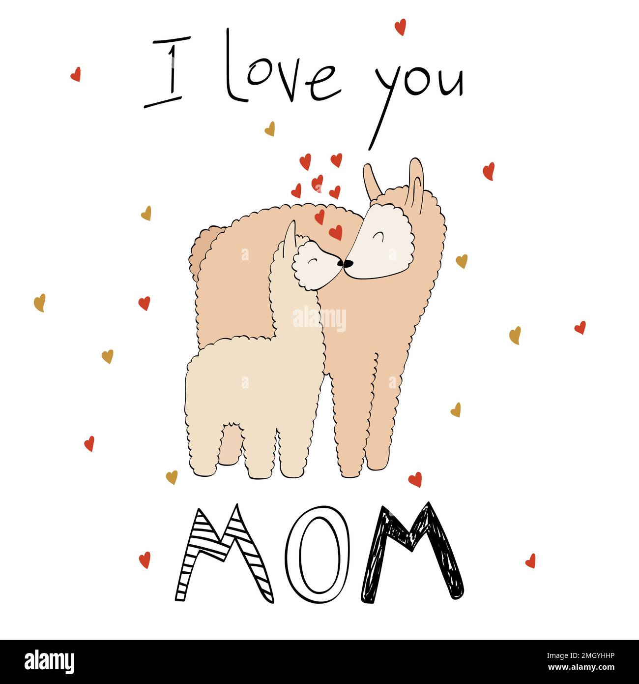 Baby llama mother Stock Vector Images - Alamy