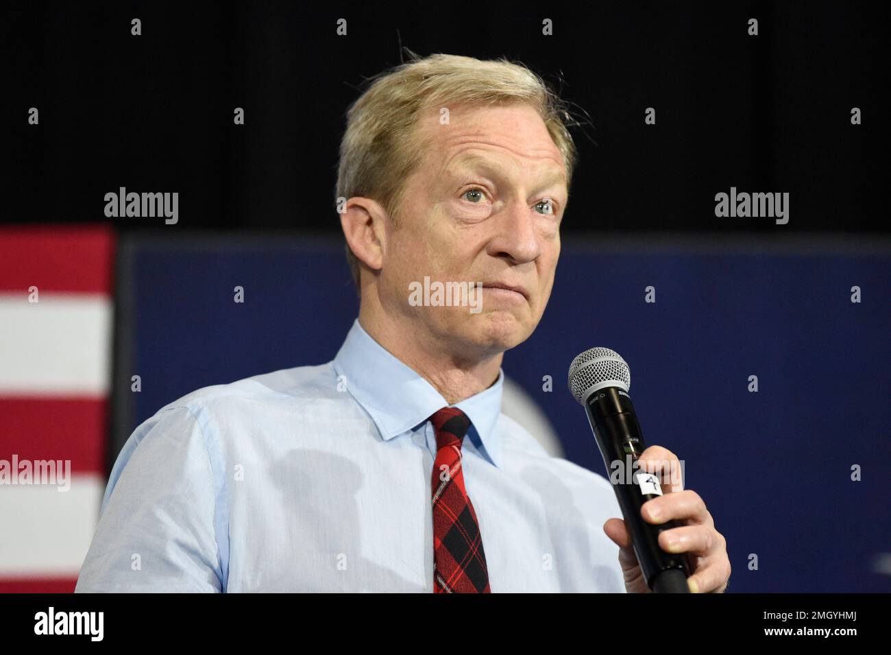 Democratic presidential candidate Tom Steyer speaks at a campaign event ...