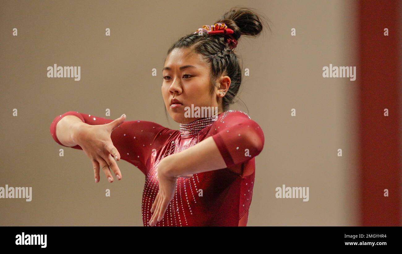 Minnesota's Ali Sonier does beam against Nebraska during an NCAA ...
