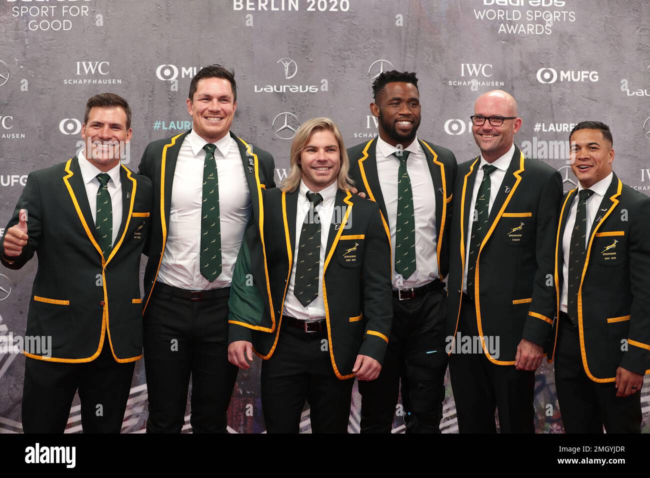 Members of the Rugby World Cup winning South African team arrive for ...