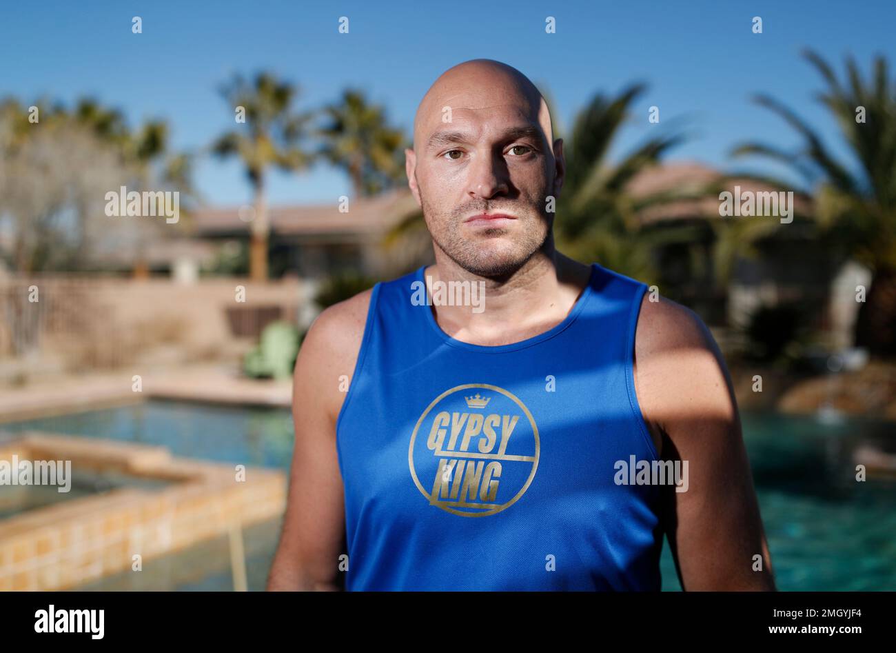 In this Thursday, Feb. 13, 2020, photo, boxer Tyson Fury poses for a ...