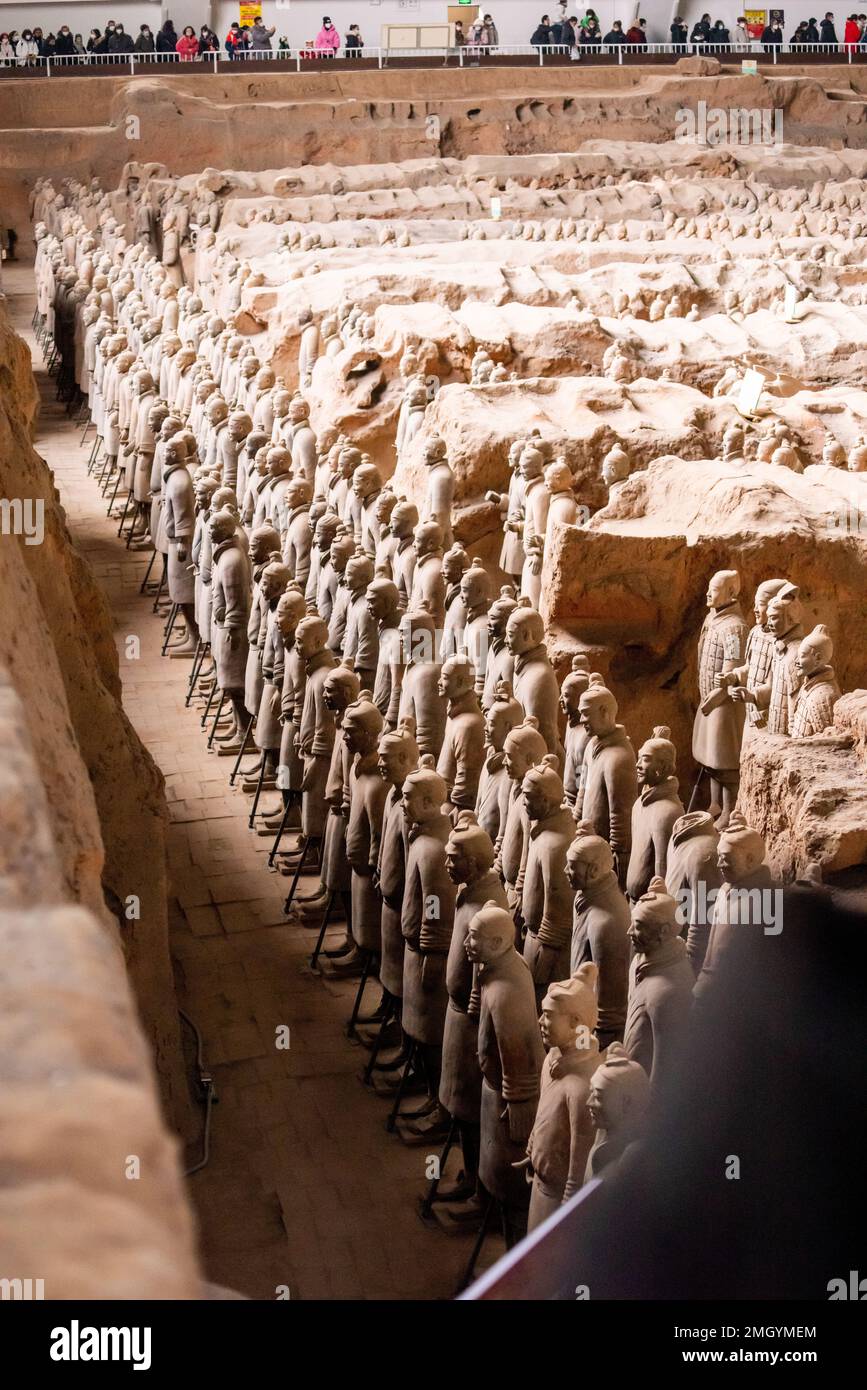 The Terracotta Army or the "Terra Cotta Warriors and Horses" buried in ...