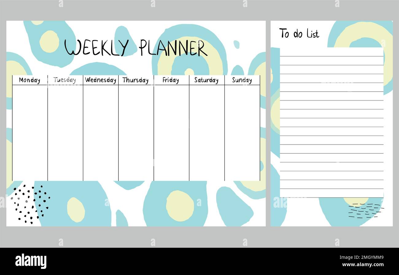 Abstract weekly planner Stock Vector Image & Art - Alamy