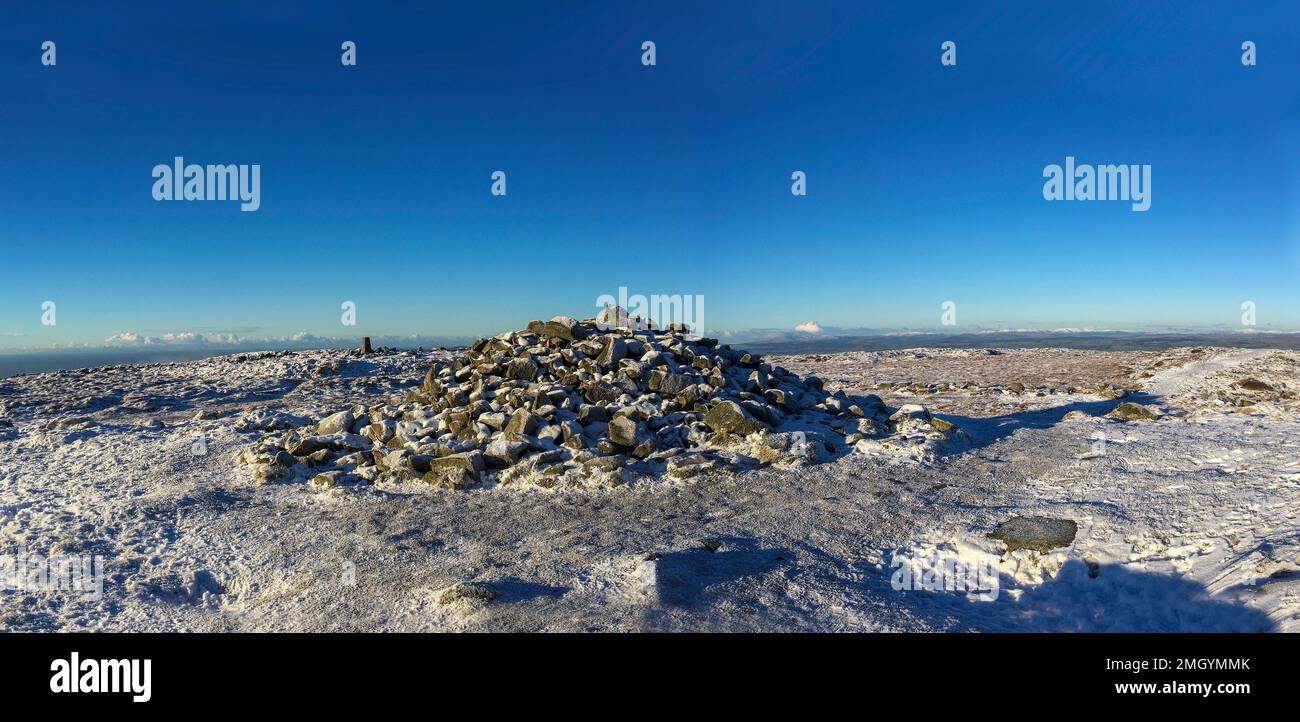 Criffel summit (569m), on a sunny, snowy day, Dumfriesshires highest ...
