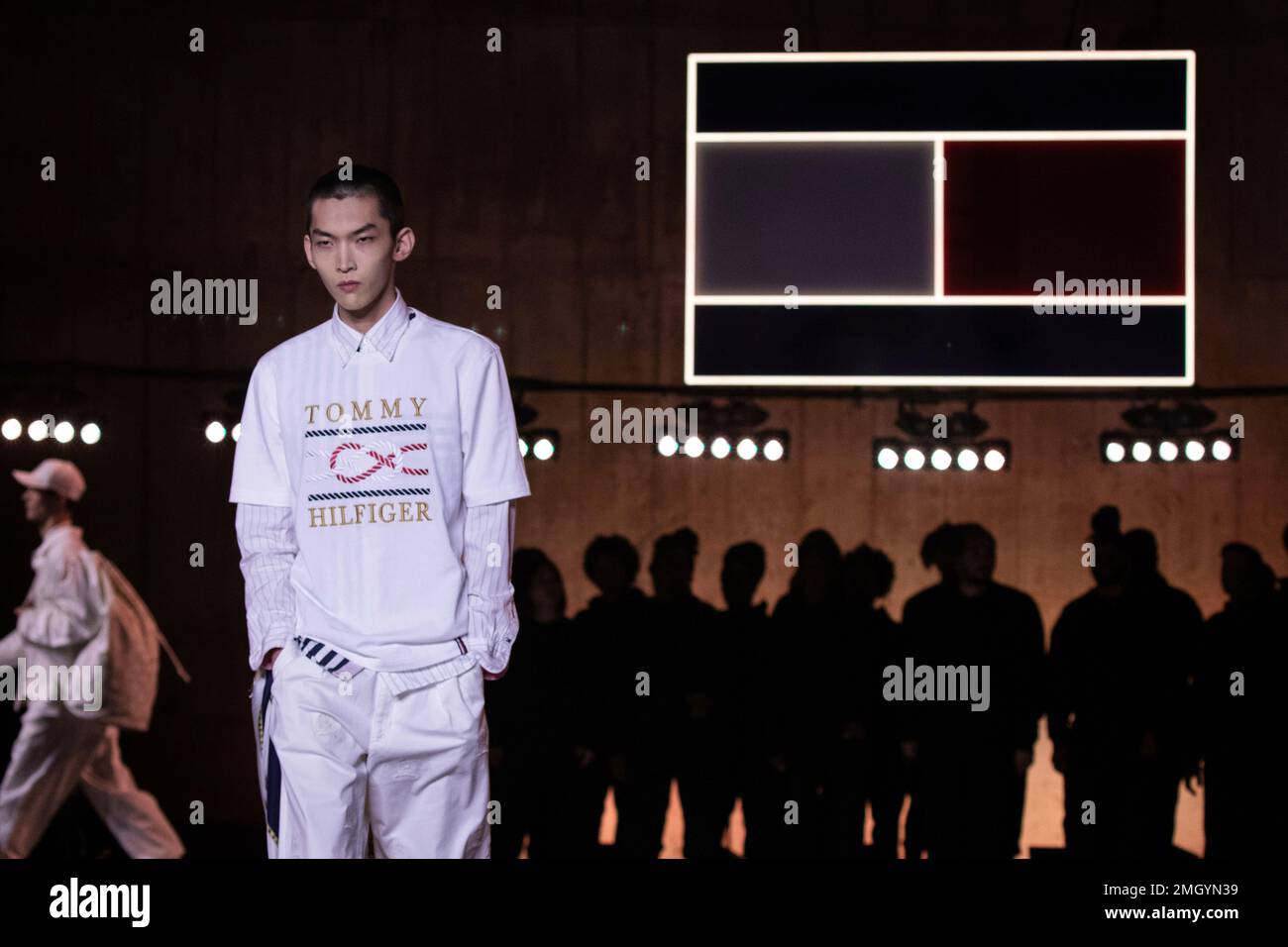 A model wears a creation by designer Tommy Hilfiger at the Autumn ...