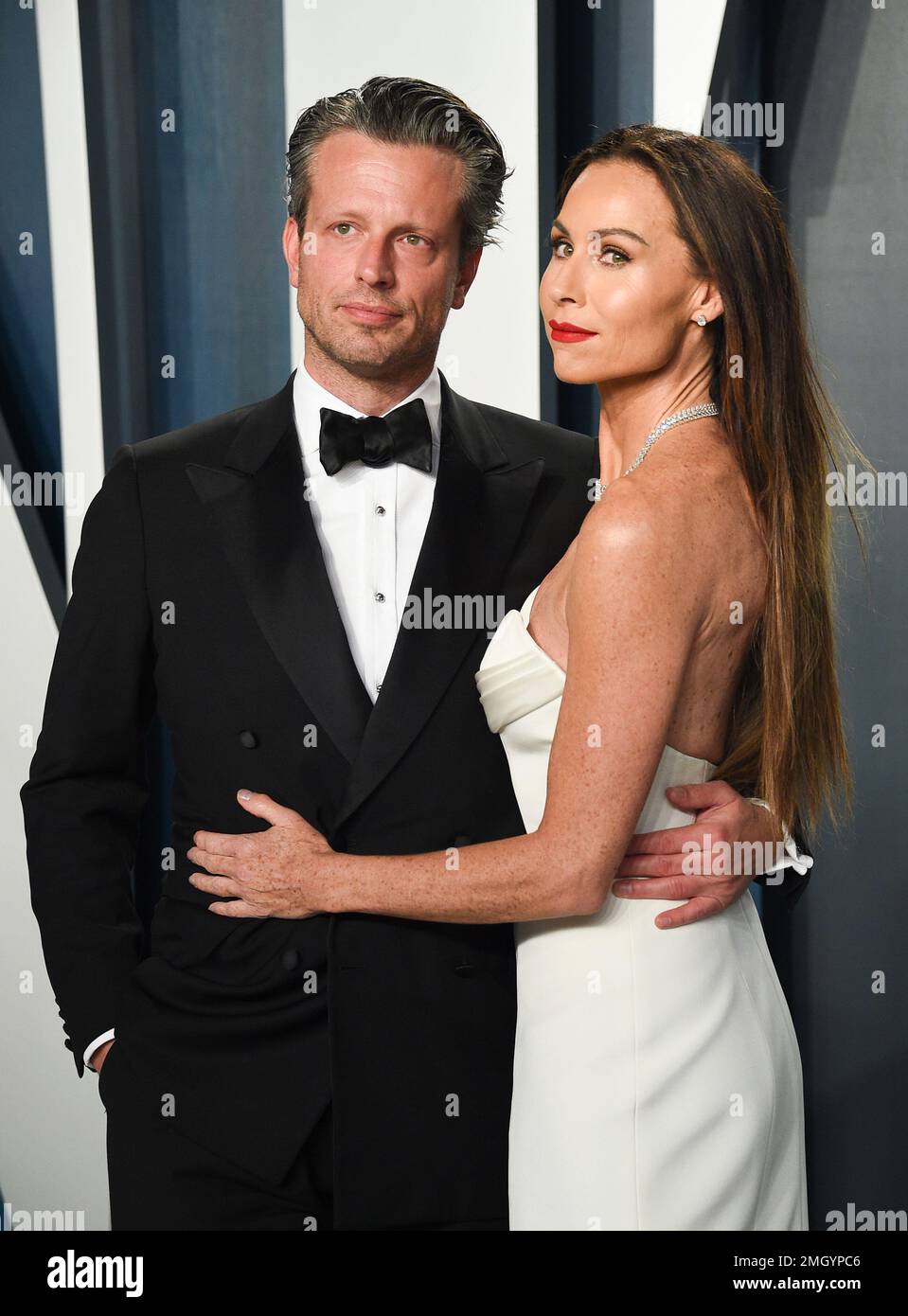 Filmmaker Addison O'Dea, left, and actress Minnie Driver arrive at the ...