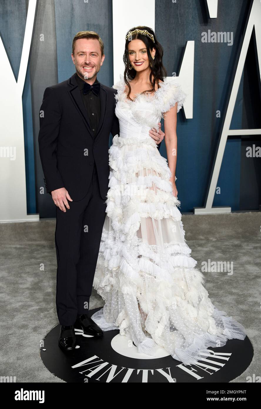 Chris Hardwick, left, and wife Lydia Hearst arrive at the Vanity Fair ...