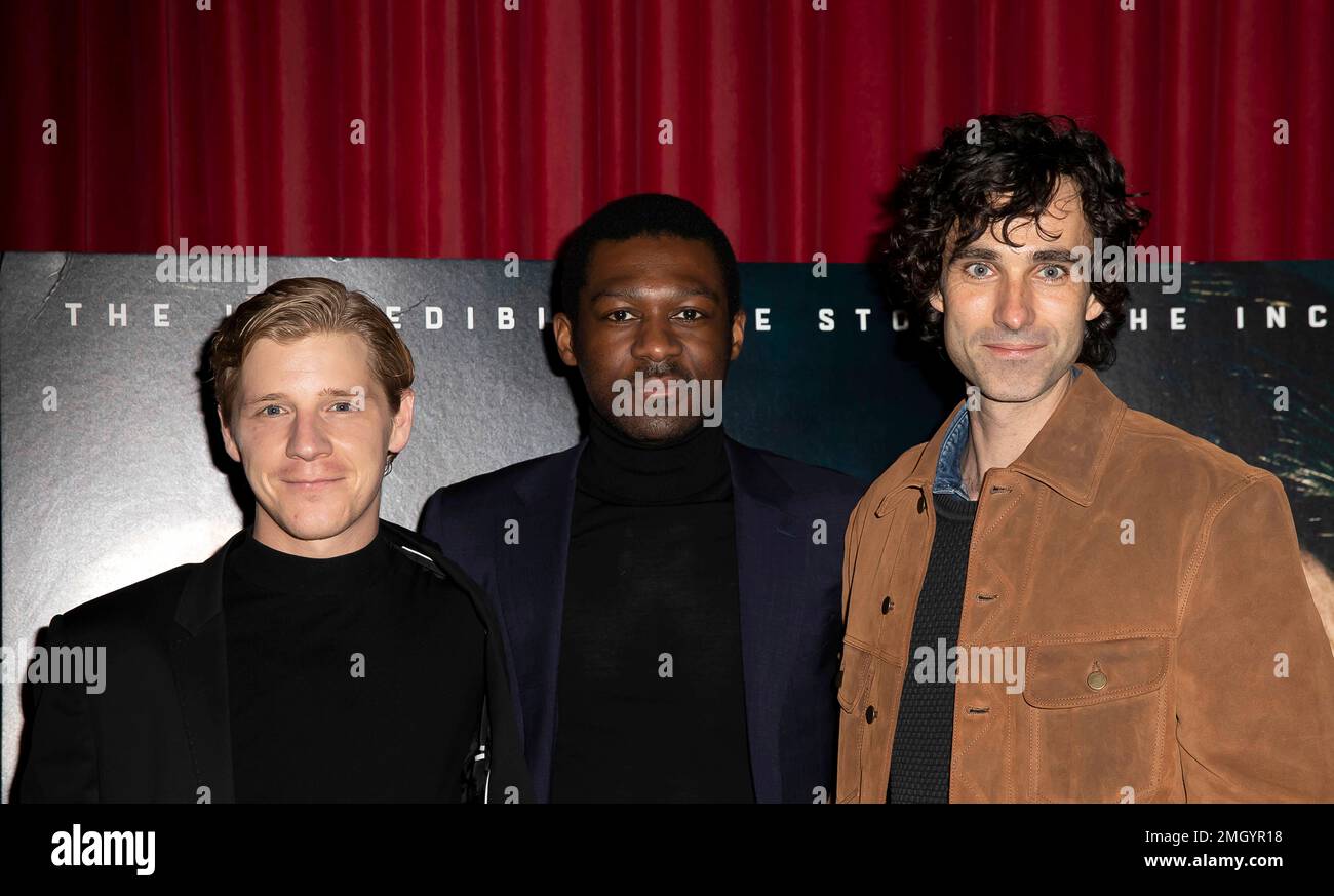 From Left, actor Daniel Webber, director Francis Annan and actor Mark ...