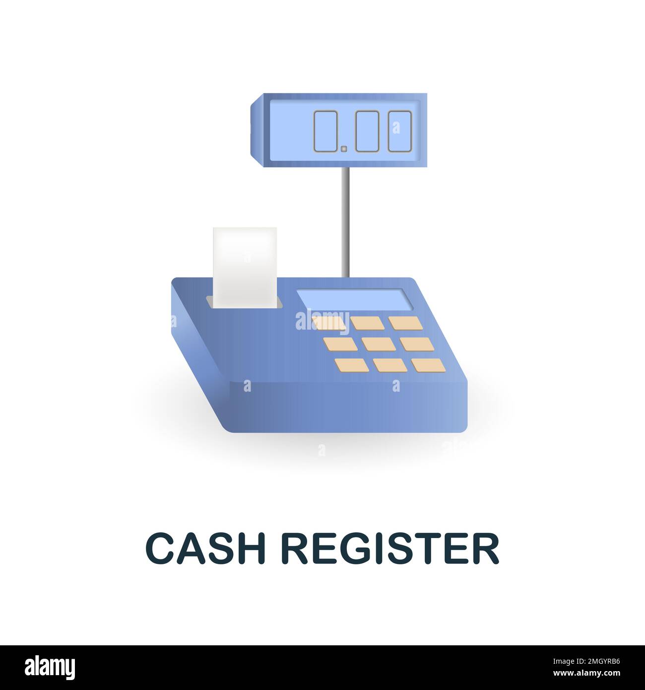 Cash Register icon. 3d illustration from food market collection ...
