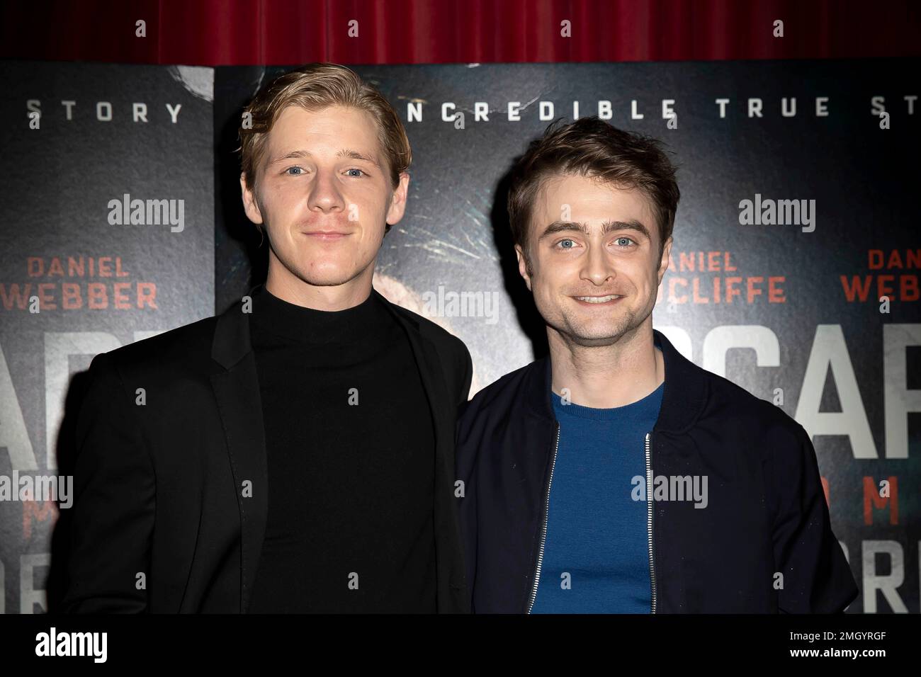 Actors Daniel Webber, left, and Daniel Radcliffe pose for photographers ...