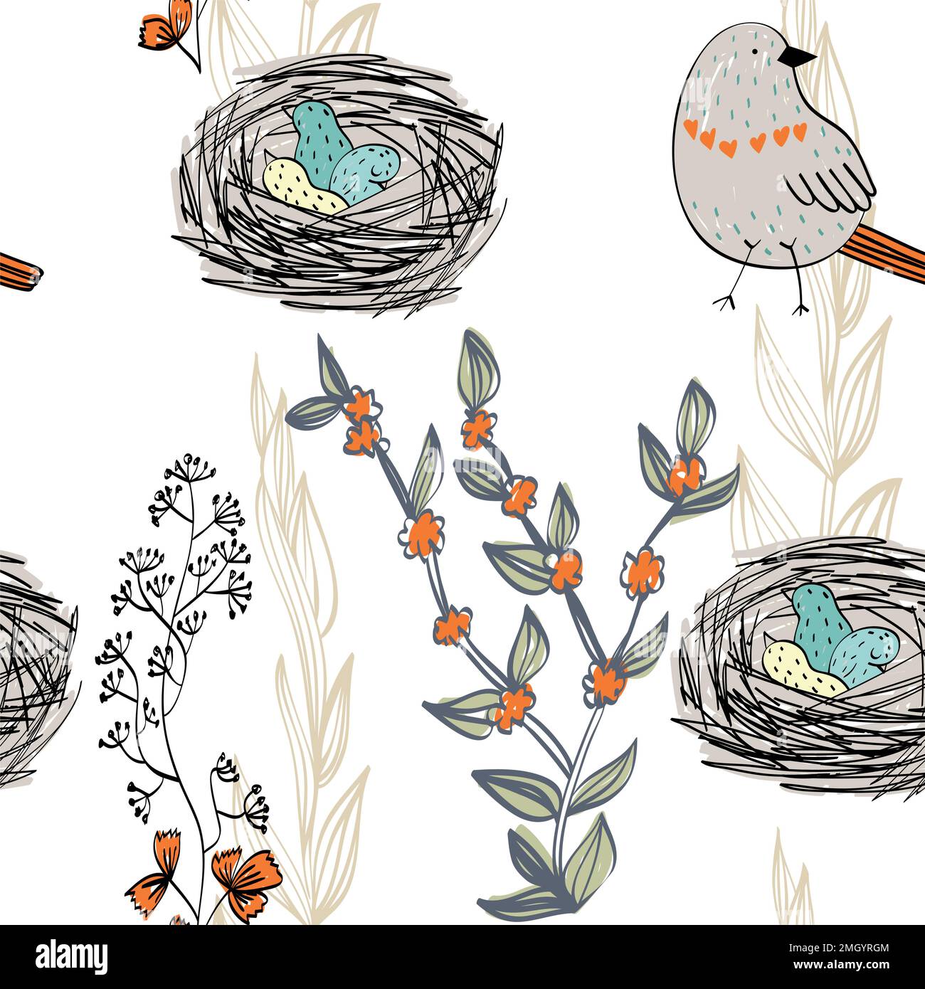 Bird nest wallpaper Cut Out Stock Images & Pictures - Alamy
