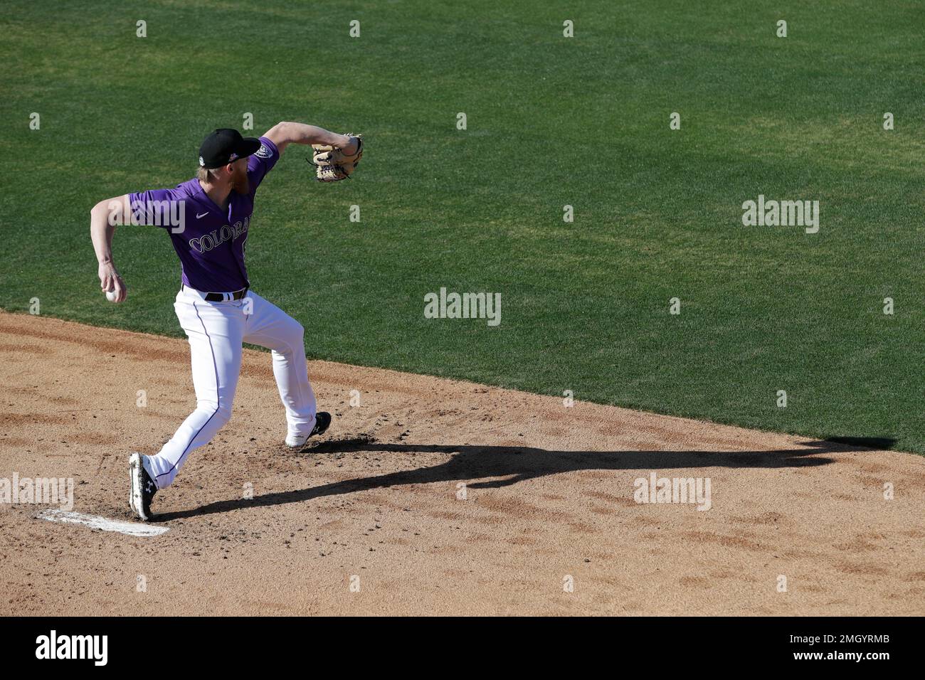 Colorado Rockies' Jon Gray throws during spring training baseball ...