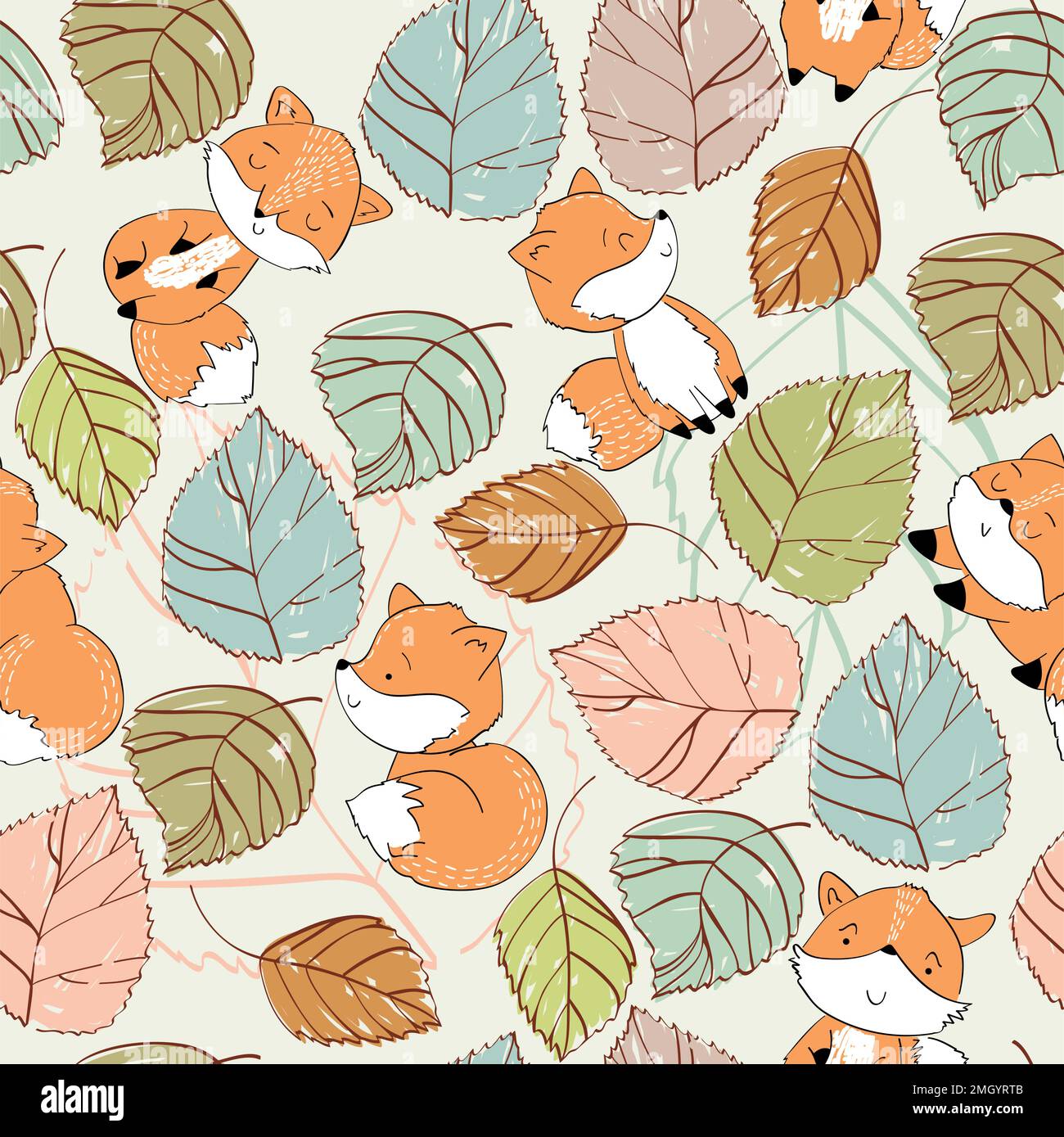 Cute cartoon Foxes Stock Vector Image & Art - Alamy
